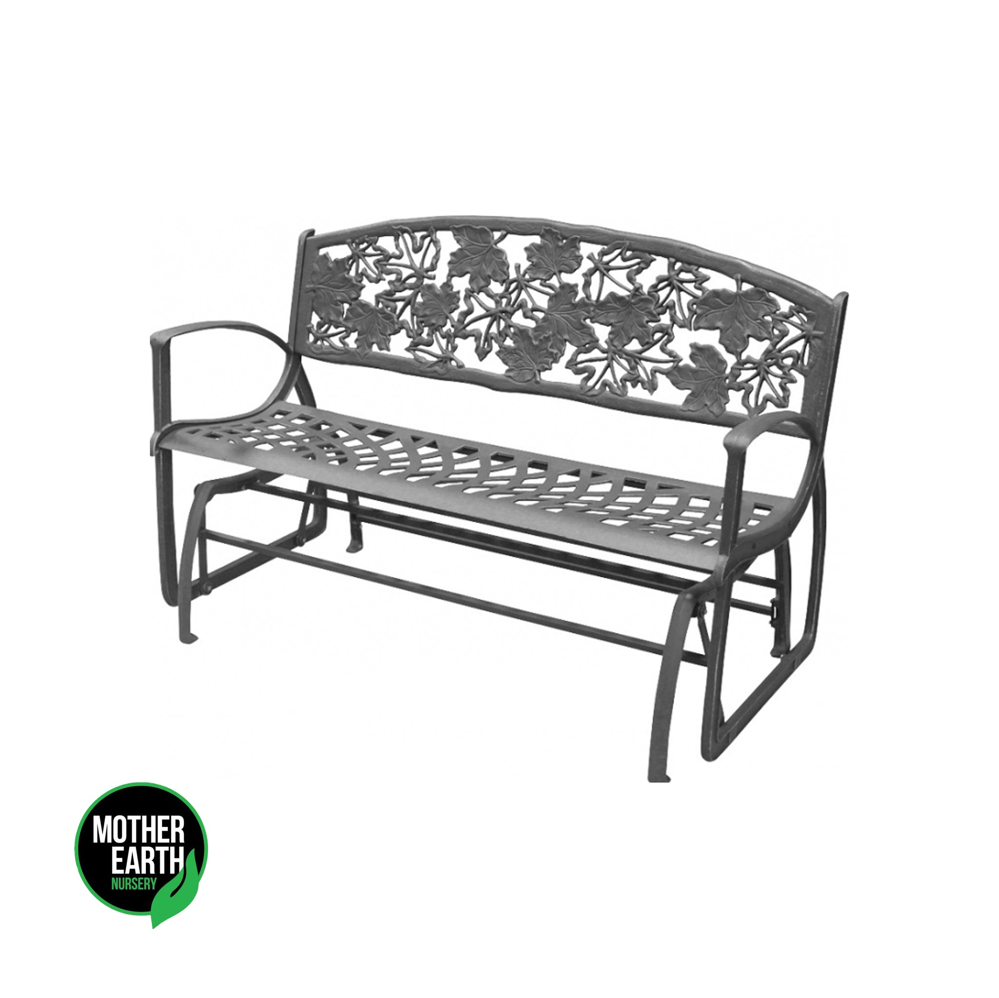 Cast Iron Glider Bench Maple Leaf Pattern – Mother Earth Nursery